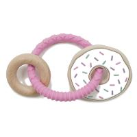 China Laser Logo Silicone Wood Teether Infant Baby BPA Free Nursing Bracelet for sale