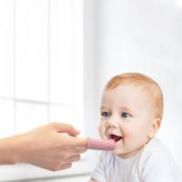 China OEM ODM Infant Finger Toothbrush Food Grade Silicone Teether for sale