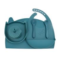 China Non Slip BPA Free Silicone Baby Feeding Sets Bib LFGB for sale