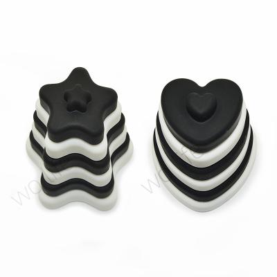 China BPA Free Silicone Stacking Nesting Circle Toy Squeeze Play for sale
