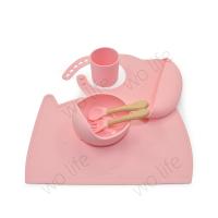 China Non Slip LFGB Silicone Dinner Plate Set BPA Free Tableware for sale