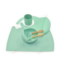 China Non Slip LFGB Silicone Dinner Plate Set BPA Free Tableware for sale