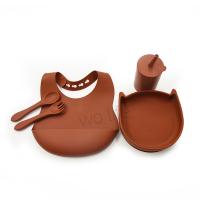 China Waterproof Bibs BPA Free Silicone Baby Feeding Set Microwave Safe for sale