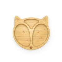 China Bamboo Baby Plate And Spoon Set Suction Base Fox Designed Customized Colors for sale