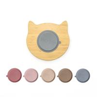 China Bamboo Baby Plate And Spoon Set Suction Base Fox Designed Customized Colors for sale