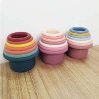China Silicone Stacking Cups Toys PVC Free EN 71 Certificated for sale