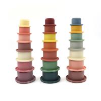 China Silicone Stacking Cups Toys PVC Free EN 71 Certificated for sale