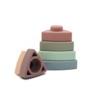 China Teething Triangle Silicone Baby Stacking Toys 100% Food Grade for sale