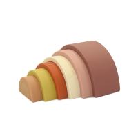 China Baby Educational Silicone Rainbow Stacker Toy BPA Free FDA LFGB Material for sale
