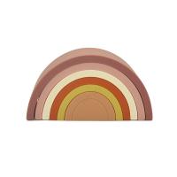 China Baby Educational Silicone Rainbow Stacker Toy BPA Free FDA LFGB Material for sale