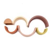 China Baby Educational Silicone Rainbow Stacker Toy BPA Free FDA LFGB Material for sale