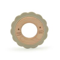 China 8cm BPA Free Wooden Teething Rattle LFGB For Babies for sale