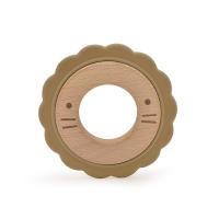 China 8cm BPA Free Wooden Teething Rattle LFGB For Babies for sale
