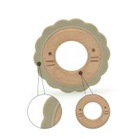 China 8cm BPA Free Wooden Teething Rattle LFGB For Babies for sale