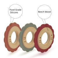 China CPSIA  Nuby Natural Wood Silicone Teether Ring FSC Customized for sale