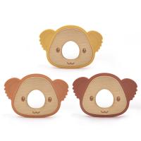 China Sensory Chew Wooden Silicone Teether Natural Organic Beech EN71 for sale
