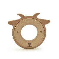 China 25cm LFGB Silicone Wood Teething Ring Brooklyn For Infants for sale