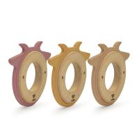 China 25cm LFGB Silicone Wood Teething Ring Brooklyn For Infants for sale