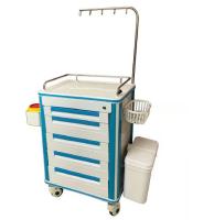 China ABS material medical dispensing cart blue with wheels movable for sale