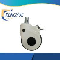 China 5 Inch Hand Cart Casters With Brake Hospital Medical White Color for sale
