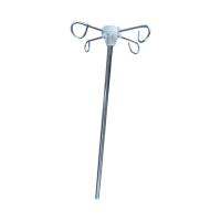 China Hospital Bed Infusion Stand Plastic Metal Material Blue Color for sale