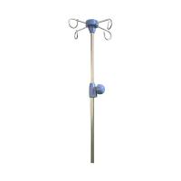 China Hospital Bed Infusion Stand Plastic Metal Material Blue Color for sale