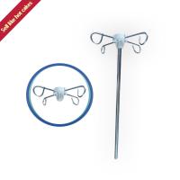 China Hospital Bed Infusion Stand Plastic Metal Material Blue Color for sale