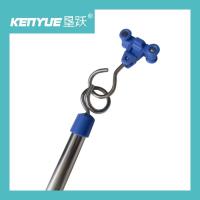 China Plastic Metal Hospital IV Infusion Stand Blue With Hook for sale
