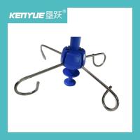 China Plastic Metal Hospital IV Infusion Stand Blue With Hook for sale