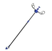 China Plastic Metal Hospital IV Infusion Stand Blue With Hook for sale