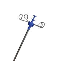 China Plastic Metal Hospital IV Infusion Stand Blue With Hook for sale