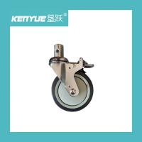 China Hospital Bed Casters Medical PU Wheel Easy To Use Black PU Material for sale