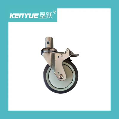China Hospital Bed Casters Medical PU Wheel Easy To Use Black PU Material for sale