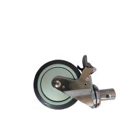 China Hospital Bed Casters Medical PU Wheel Easy To Use Black PU Material for sale