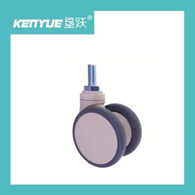 China Threaded Stem Swivel Dual 3 Inch Universal 65MM Medical Cart Casters for sale