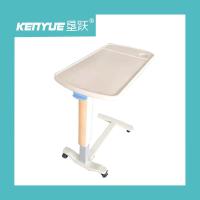 China Dinning Hospital Bed Tray Table Metal Gas Spring Hospital Overbed Table for sale