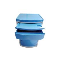 China ABS Movable Hospital Bedside Table Medical Drawers Cabinet With Four Castors for sale