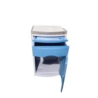China Hospital specific ABS material blue bedside cabinet Ward bedside cabinet for sale