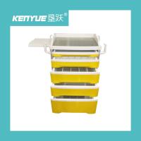 China Hospital Mobile Medical Trolley Cart With Aluminum Alloy Frame Yellow for sale