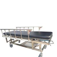 China Stainless Steel Manual Adjustable Height Emergency Ambulance Stretcher Trolley for sale