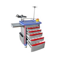 China Hospital Emergency Trolley Luxurious ABS Plastic Drawer Cart With Wheels for sale