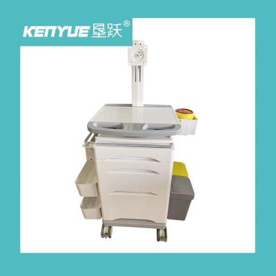 China White Medical Mobile Information Nursing Cart With Brake Caster for sale