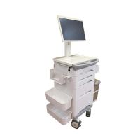 China White Medical Mobile Information Nursing Cart With Brake Caster for sale