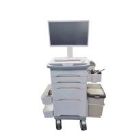 China White Medical Mobile Information Nursing Cart With Brake Caster for sale