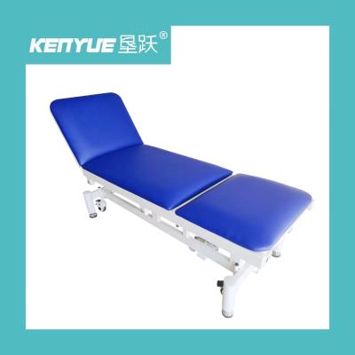 China Carbon Steel Electric Examination Couch Bed Hydraulic Medical Blue for sale