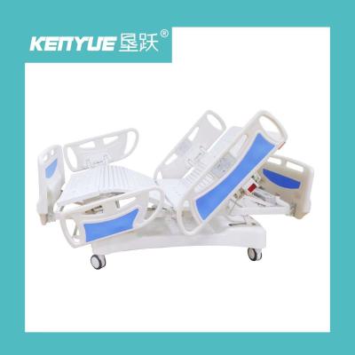 China Hospital Furniture Electric Nursing Bed Blue Five Function Adjustable for sale