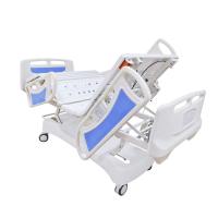 China Hospital Furniture Electric Nursing Bed Blue Five Function Adjustable for sale