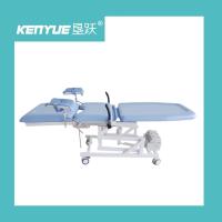 China Bule Color Electric 3 Fcuntion Delivery Bed 90cm Metal Multifunction Gynecological Table for sale