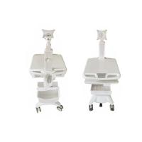 China Aluminum Alloy Mobile Hospital Carts Medical Computer Carts White ABS for sale