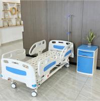 China Blue Adjustable Electric Hospital Bed Five Function Hospital Bed for sale